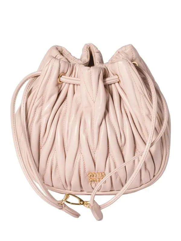 Miu Miu Matelassé Nappa Leather Pouch - Powder Pink