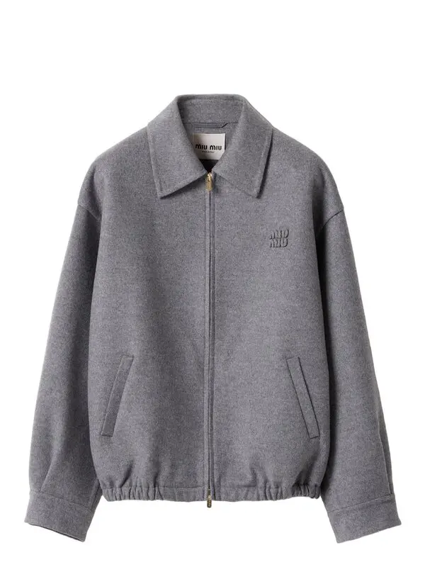 Miu Miu Double Cashmere Blouson Jacket - Grey