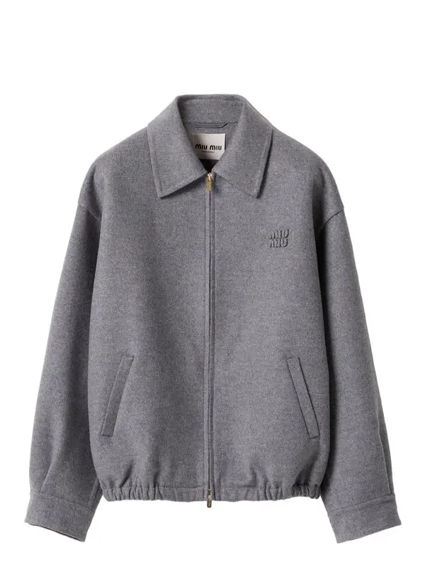 Miu Miu Double Cashmere Blouson Jacket - Grey