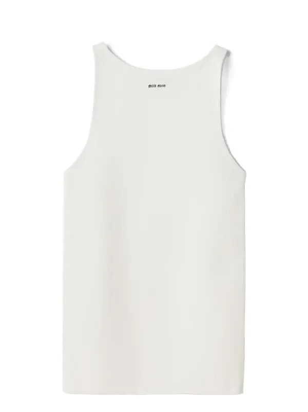 Miu Miu Cotton Knit Tank Top - White