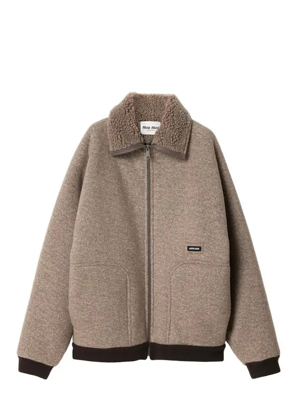Miu Miu Cotton Fleece Zipper Blouson Jacket - Cord