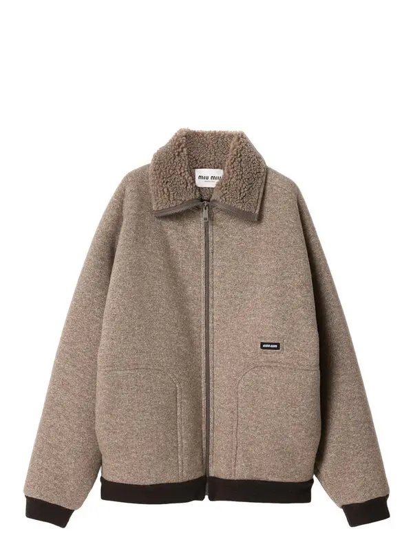 Miu Miu Cotton Fleece Zipper Blouson Jacket - Cord