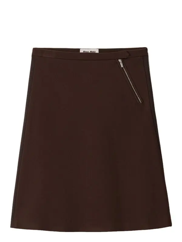 Miu Miu Flared Knit Skirt - Cocoa Brown