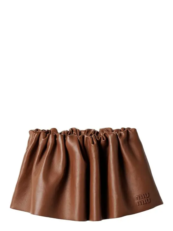 Miu Miu Plongé Nappa Leather Miniskirt - Palisander