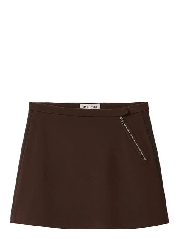 Miu Miu Fabric Stitch Knit Miniskirt - Cocoa Brown