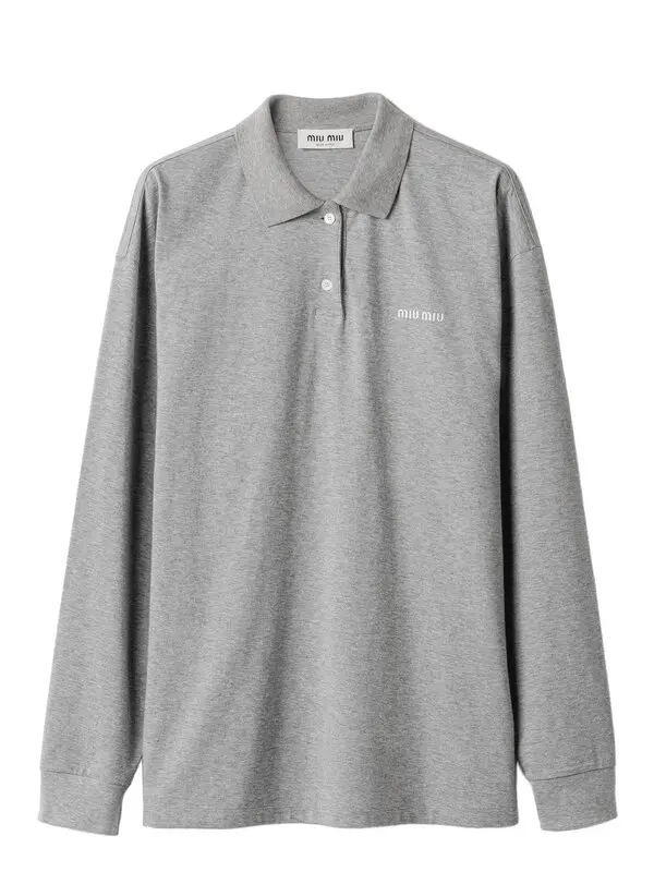 Miu Miu Jersey Polo Shirt - Grey