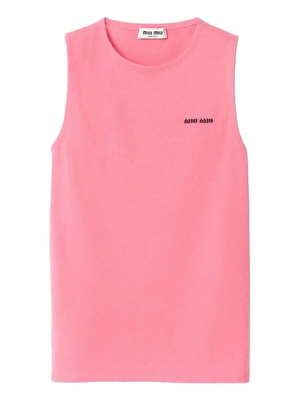 Miu Miu Cashmere And Silk Knit Top - Pink