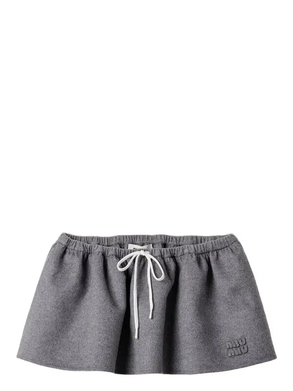 Miu Miu Double Cashmere Miniskirt - Grey