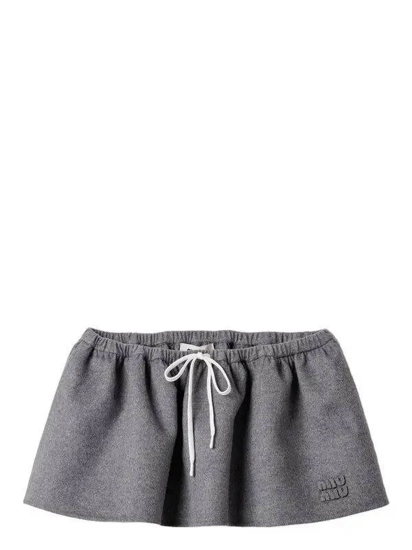 Miu Miu Double Cashmere Miniskirt - Grey