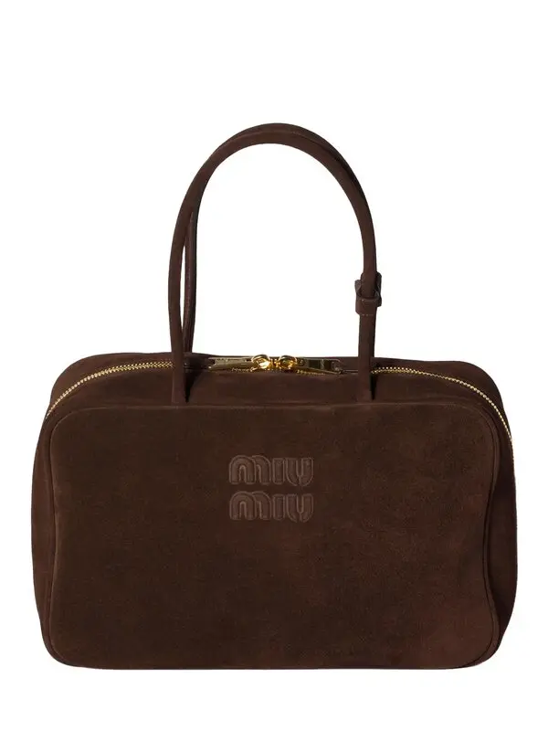 Miu Miu Suede Beau Bag - Dark Brown