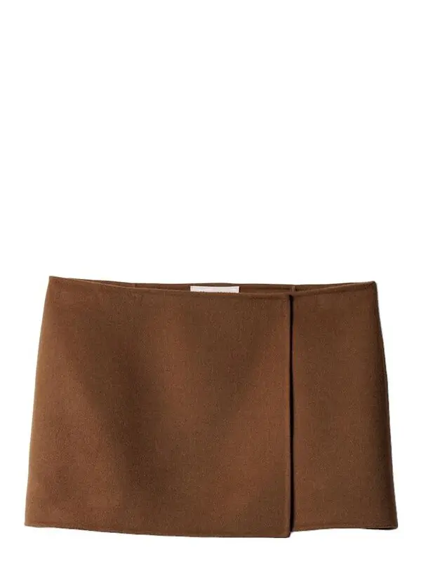 Miu Miu Double Cashmere Mini Skirt - Cognac