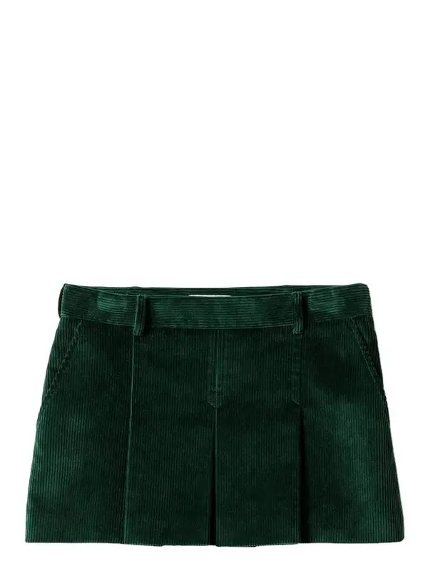 Miu Miu Corduroy Mini Skirt - Billiard Green