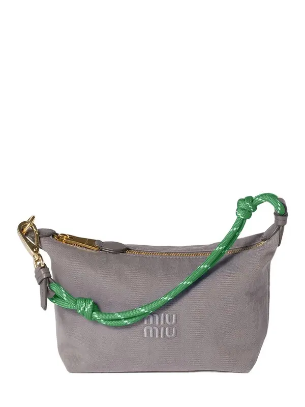 Miu Miu Gabardine Pouch - Aluminum/emerald Green