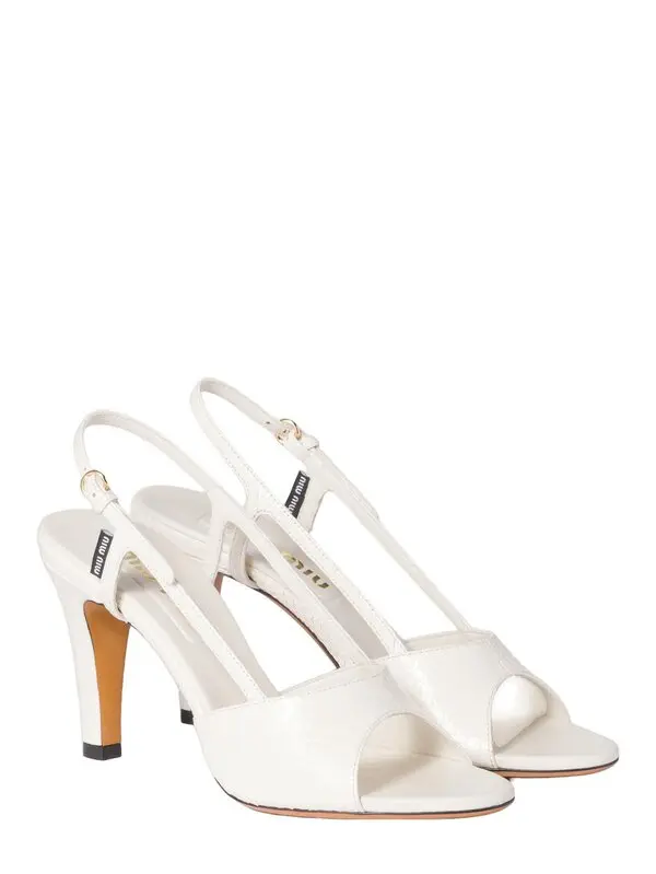 Miu Miu Ayers Slingback Sandals - White