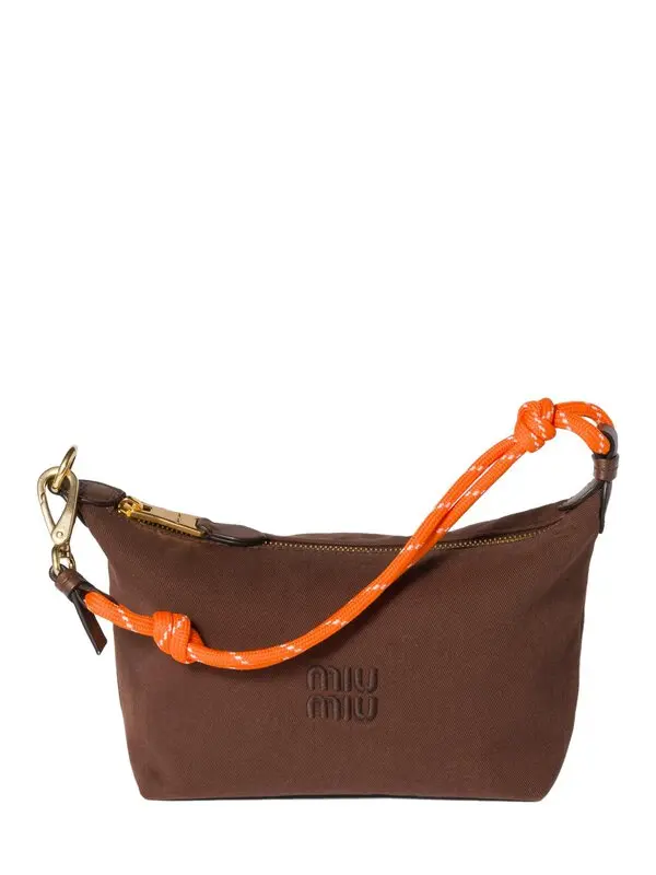 Miu Miu Gabardine Pouch - Cocoa Brown/orange