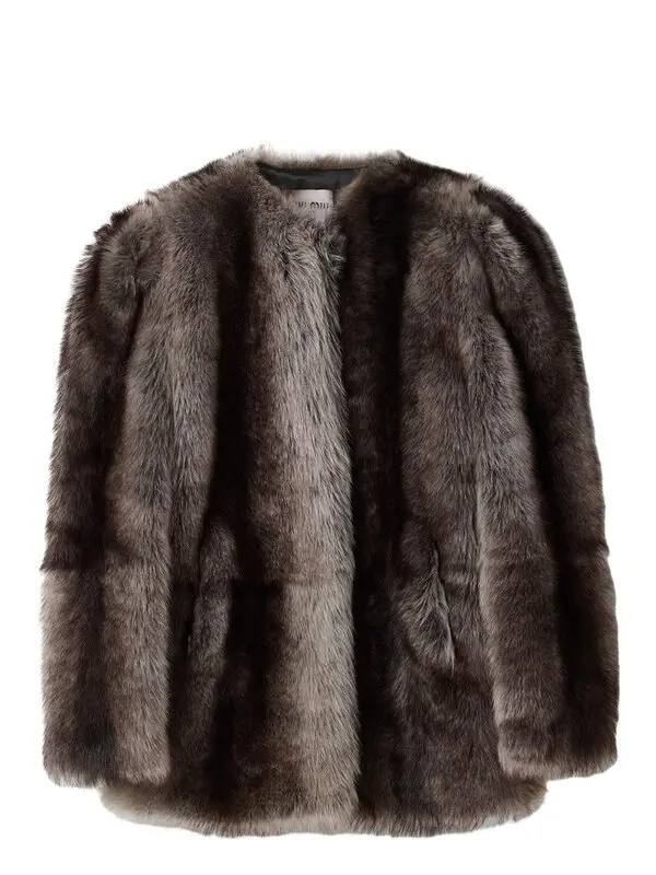 Miu Miu Shearling Fur Jacket - Black