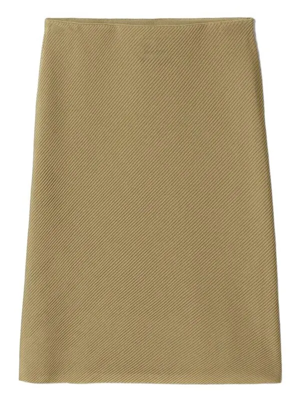 Miu Miu Silk Mid-length Skirt - Olive Green