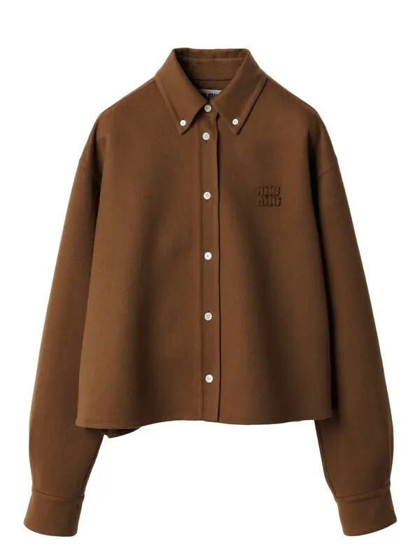 Miu Miu Double Cashmere Shirt - Cognac