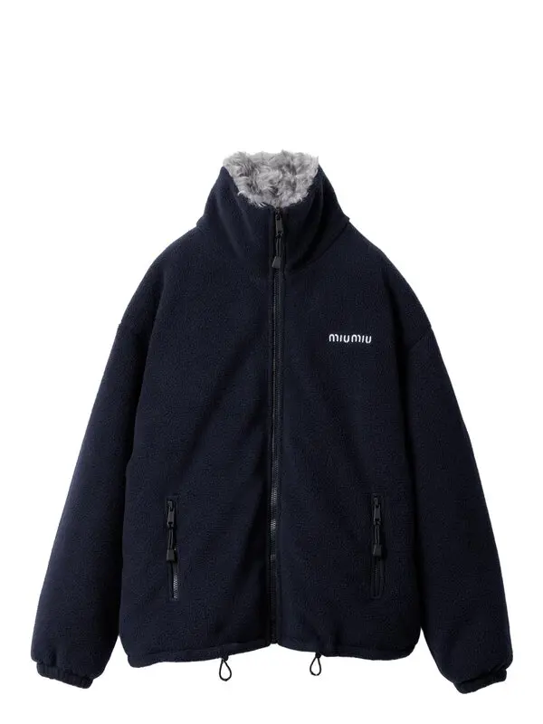 Miu Miu Fleece Down Jacket - Navy