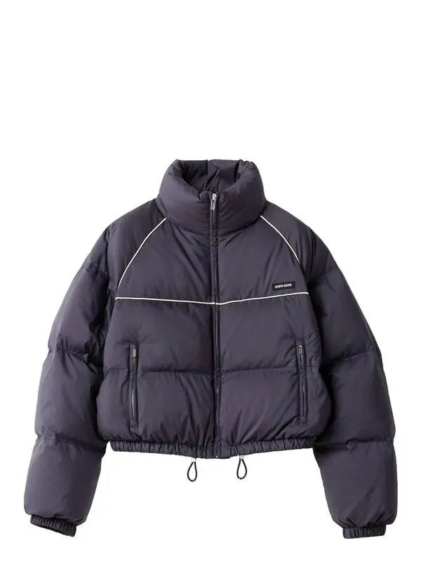 Miu Miu Technical Pongé Down Jacket - Navy