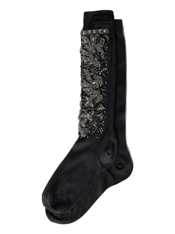 Miu Miu Silk Socks - Grey