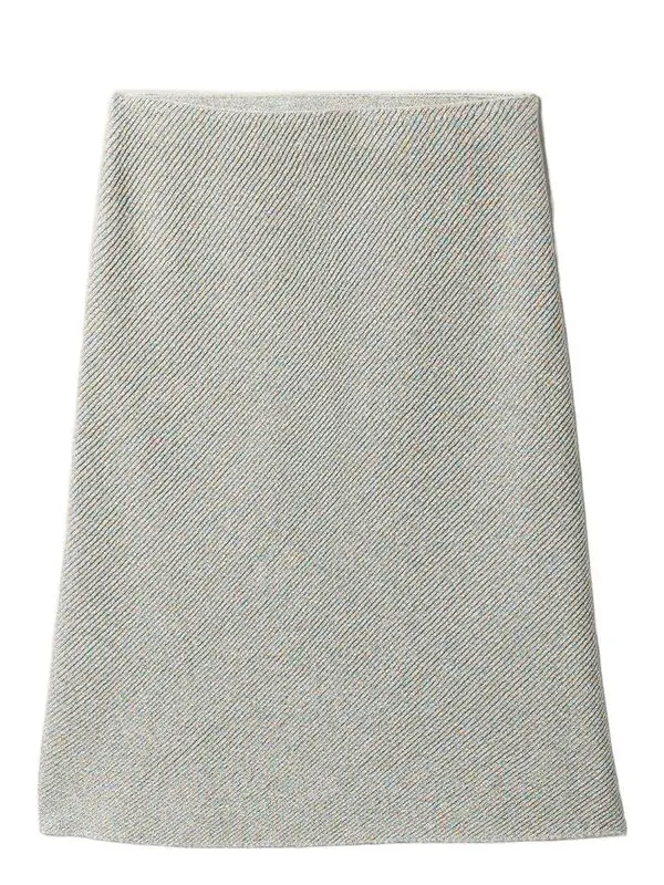 Miu Miu Lamé Flared Skirt - Mother-of-pearl