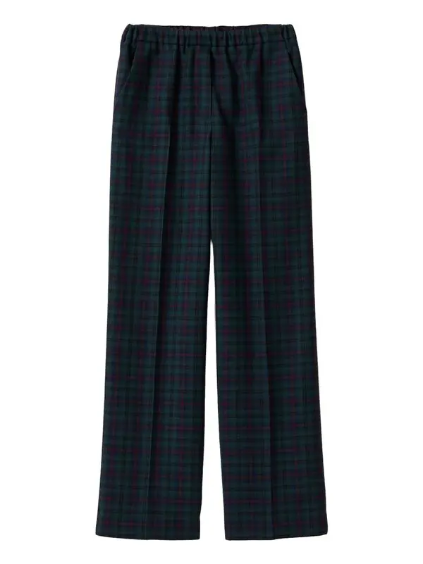 Miu Miu Plaid Straight-fit Pants - Blue/green