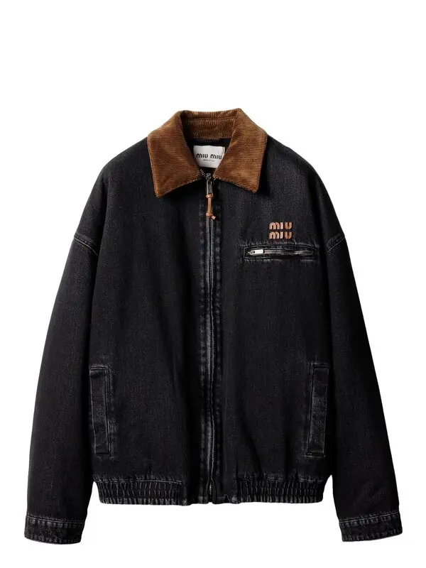 Miu Miu Denim Blouson Jacket - Black