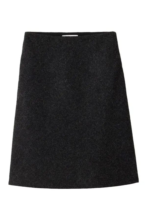 Miu Miu Shetland Wool Pencil Skirt - Anthracite Gray