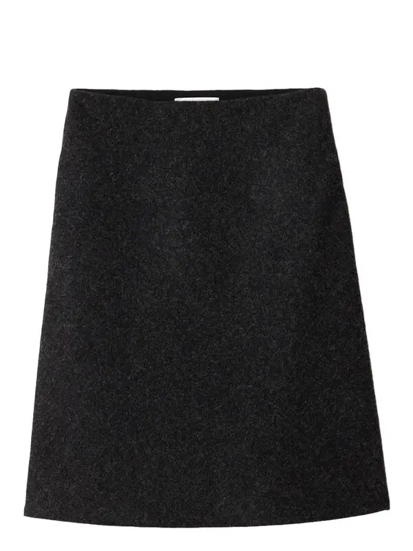 Miu Miu Shetland Wool Pencil Skirt - Anthracite Gray