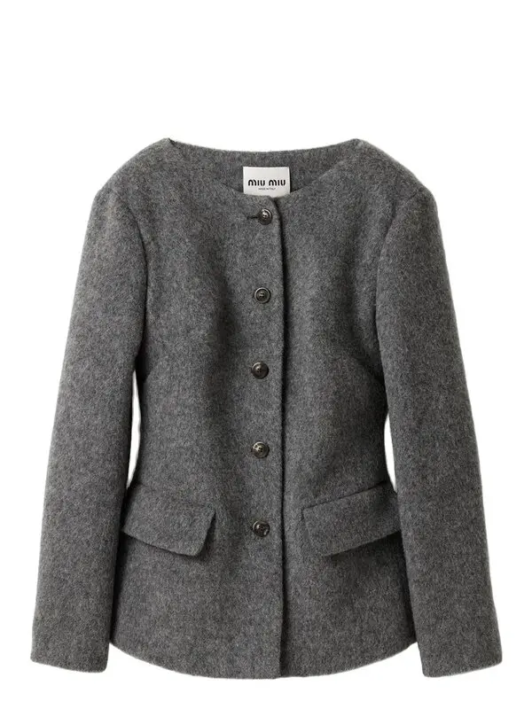 Miu Miu Light Shetland Wool Jacket - Slate Gray