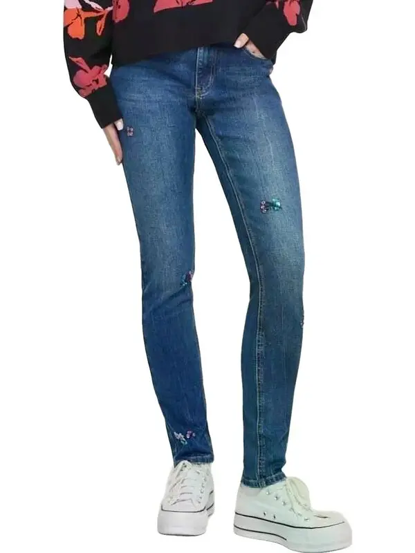 Desigual Sequin Embellished Jeans - Blue