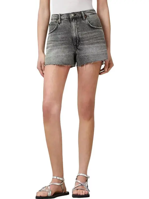 ALLSAINTS Tate Frayed-hem Denim Shorts - Grey