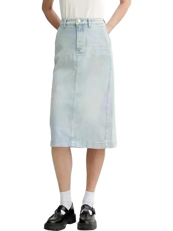 Marc O'polo Button-fastening Pocket Midi Skirt - Blue