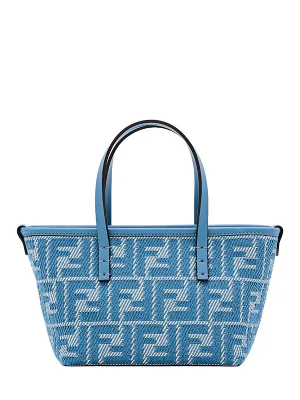 Fendi Mini Shopping Bag With Ff Logo - Blue