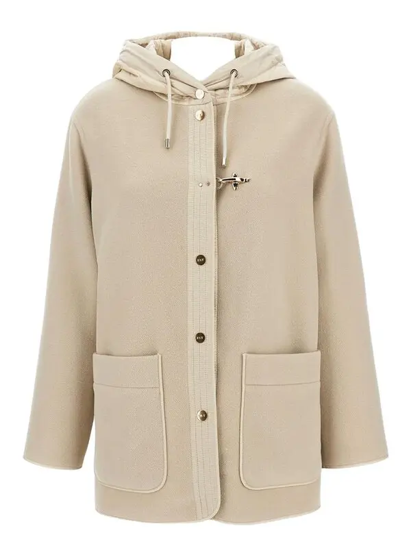 FAY Wool-blend Hooded Coat - Rose