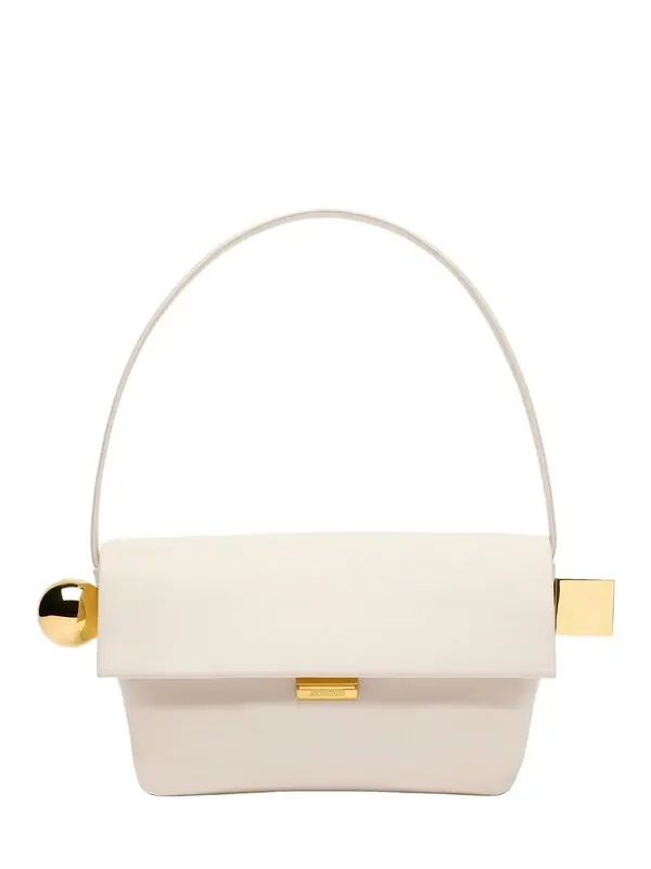Jacquemus Le Rond Carré Leather Shoulder Bag - White