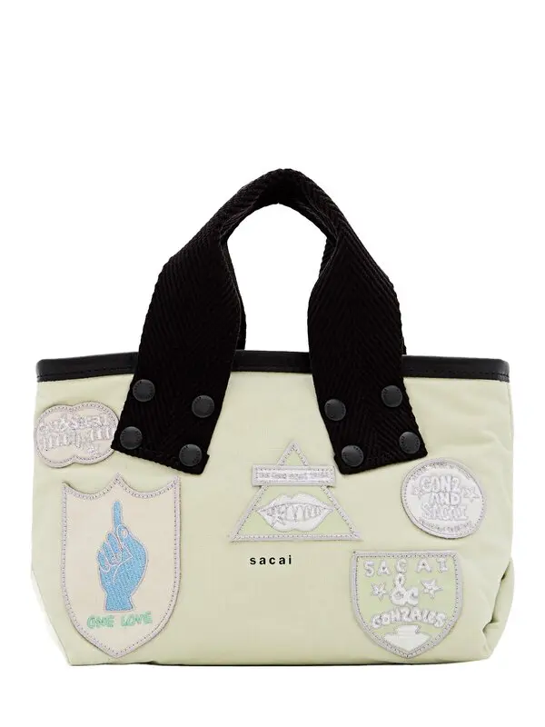 Sacai X Marc Gonzales Small Tote Bag With Patches - Multicolor