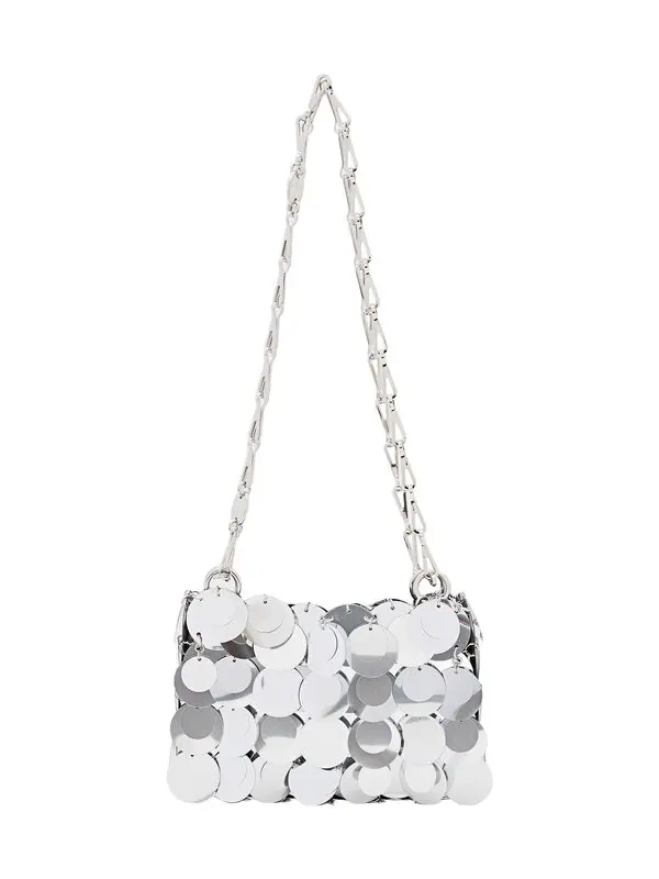 Rabanne Nano Sparkle Shoulder Bag - Silver