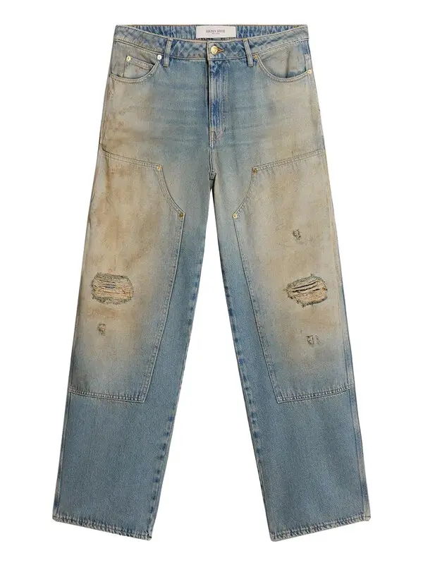 GOLDEN GOOSE Washed-effect Jeans - Sky Blue