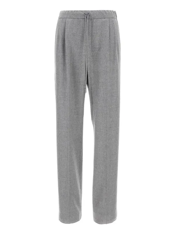 Max Mara Trousers With Drawstring - Grey