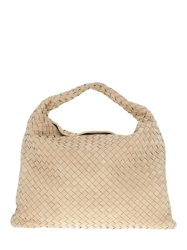 Bottega Veneta Hop Large Suede Bag - Beige