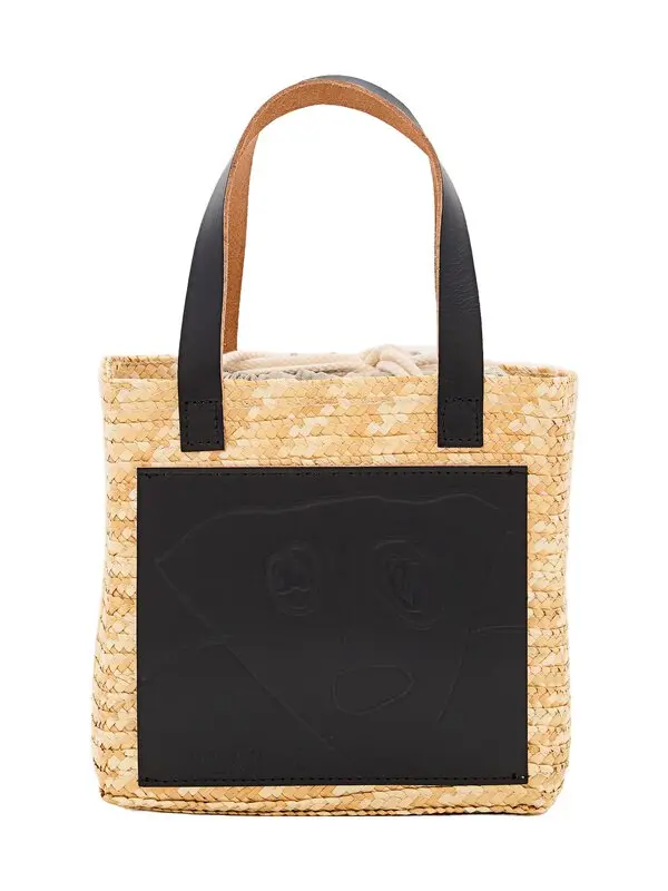 Plan C Mini Raffia Shopper - Beige