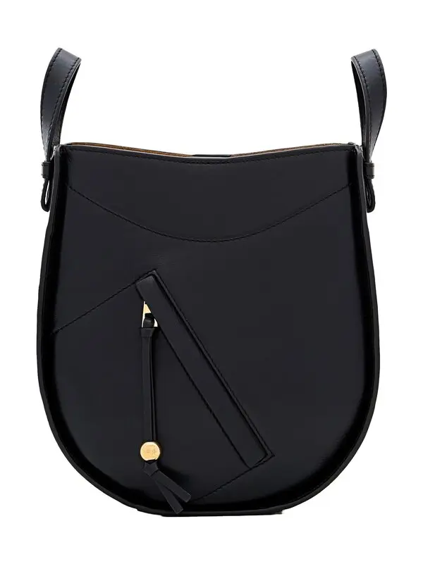 Loewe Hammock Slice Leather Bag - Black