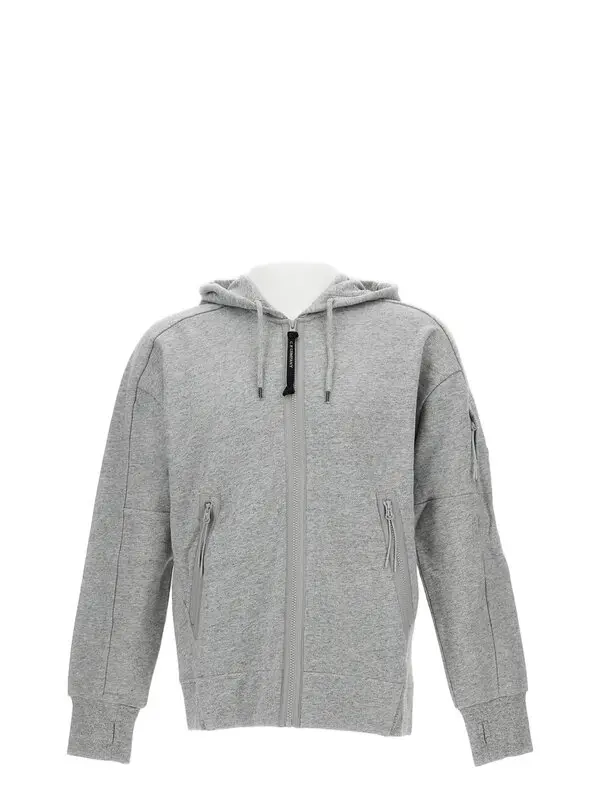 C.P. COMPANY Cotton Full Zip Hoodie - Grey