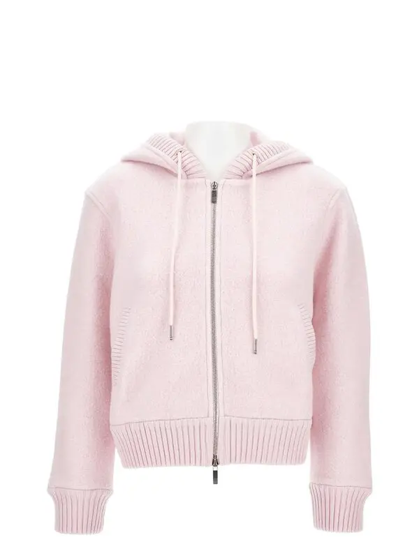 Thom Browne Wool Full Zip Hoodie - Rose