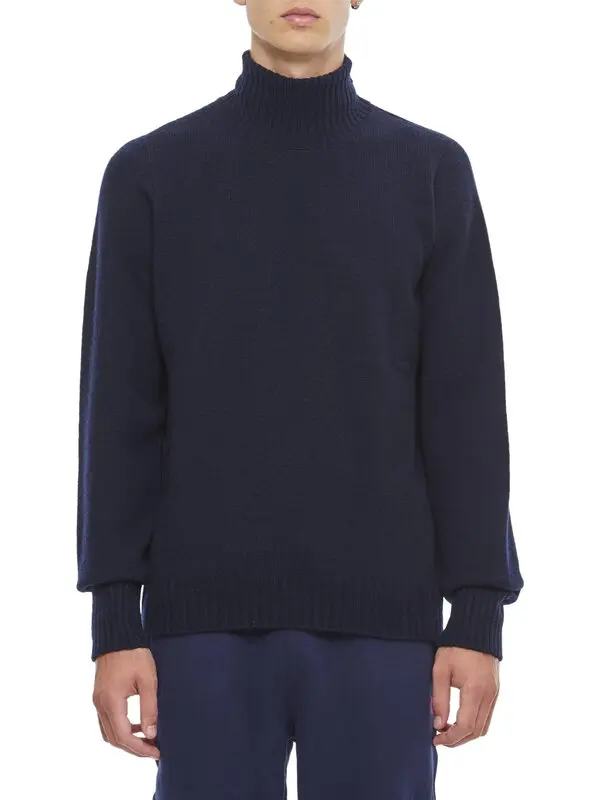 DRUMOHR Turtleneck Wool Sweater - Blue