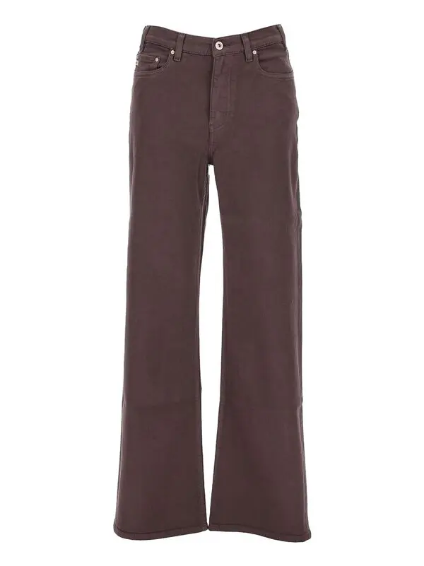 Ag Cotton-blend Wide Leg Jeans - Brown