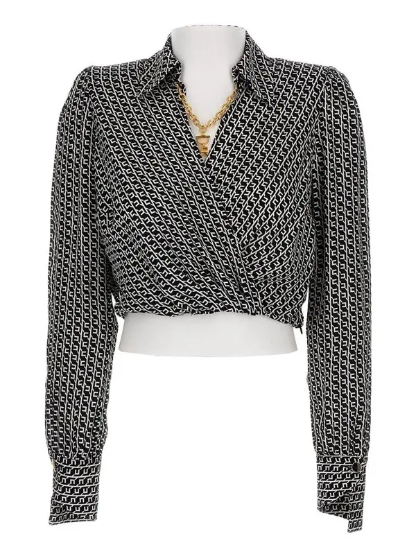 Elisabetta Franchi Logo Print Shirt - Black