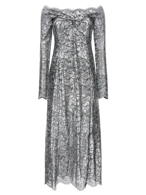 Rabanne Lace Long Dress - Silver